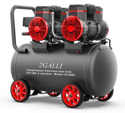 Compresseur 5 CV silencieux, sans huile, 60L, service continu